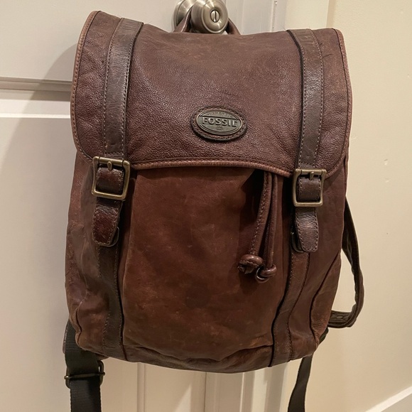 Fossil | Bags | Fossil Distressed Large Backpack Unisex Brown | Poshmark
